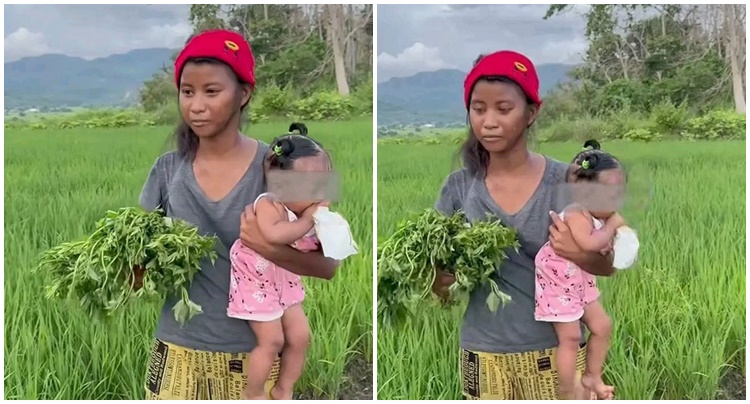 Young Mother Earns a Living by Selling Sweet Potato Leaves for Her Family | PhilNews
