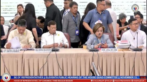 Duterte, De Lima Sit Beside Each Other at House Quad Comm Hearing ...