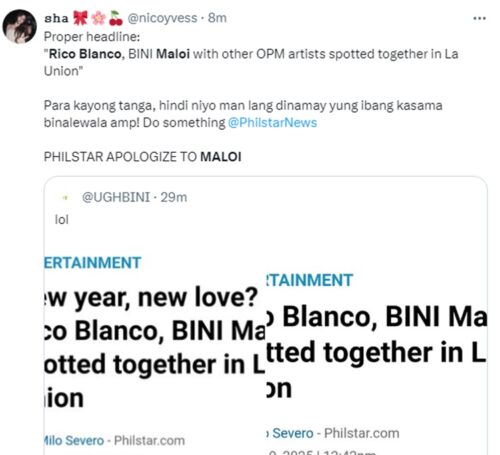 BINI Maloi Fans Slam 'New Year, New Love?' Headline About Her, Rico ...