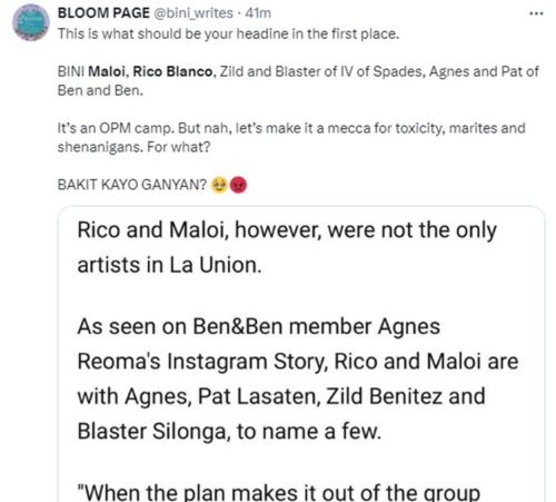 BINI Maloi Fans Slam 'New Year, New Love?' Headline About Her, Rico ...