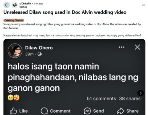 Dilaw Unreleased Song Used In Doc Alvin's Wedding Video? | PhilNews