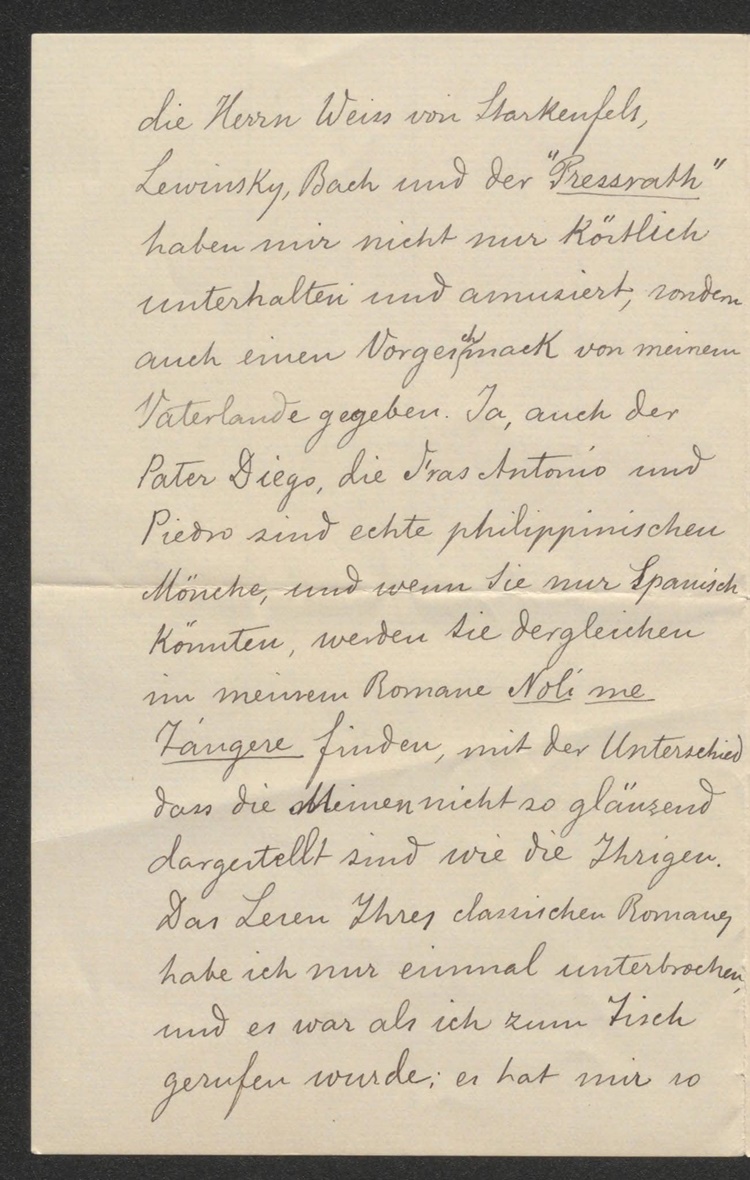 1887 Letter of Jose Rizal Discovered in Austria | PhilNews
