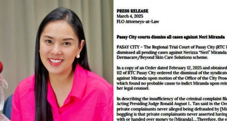 Neri Miranda: Pasay RTC Dismissed All Cases Against Celebrity | PhilNews