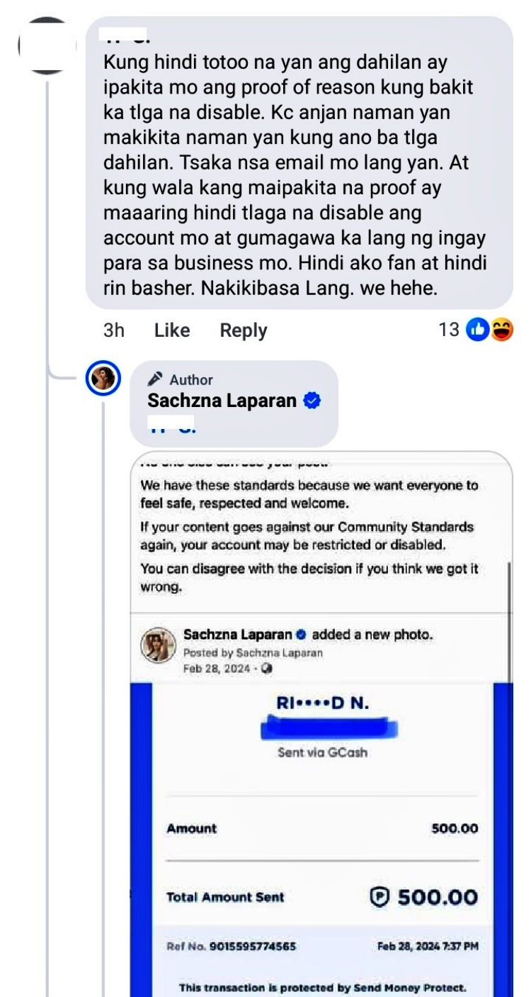 Sachzna Laparan Clarifies FB Page Removal Wasn't About Promoting ...