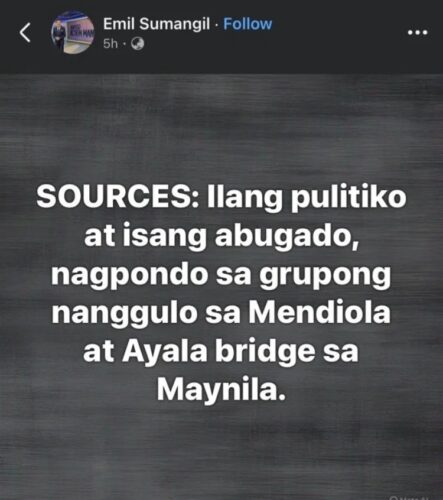 Emil Sumangil Says Politicians & Lawyer Funded Troublemaker Protesters ...
