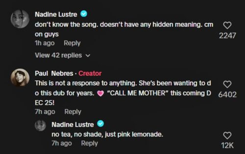Nadine Lustre Throws "No Shade" In Viral TikTok Video | PhilNews