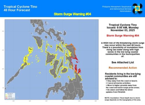 PAGASA Warns of Possible Storm Surge in these 30 Areas in Visayas ...