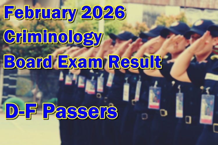 Criminology Board Exam Result February 2026 – List of Passers (D-F ...
